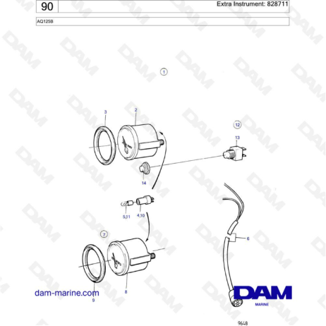 Volvo Penta AQ125 - Extra instrument - DAM Marine
