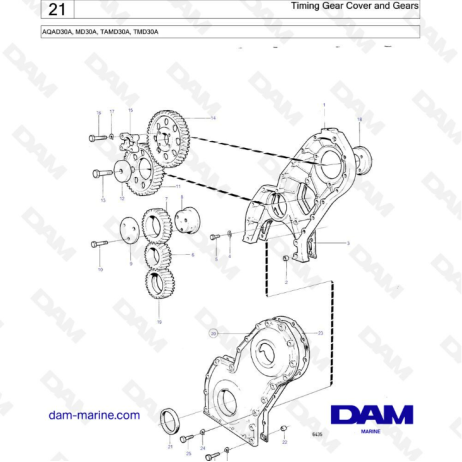 Volvo Penta AQAD30A / MD30A / TAMD30A / TMD30A - Timing gear cover ...