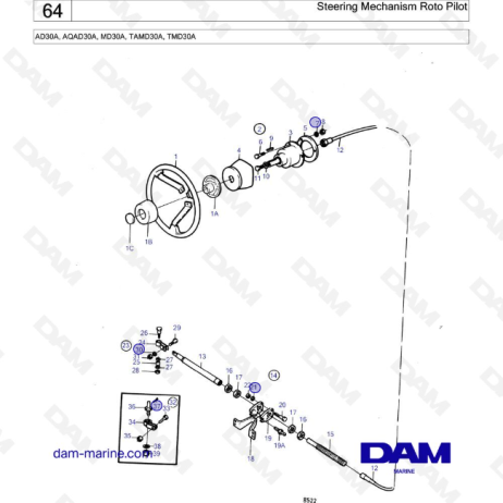Volvo Penta AD30A / AQAD30A / MD30A / TAMD30A / TMD30A - Steering ...