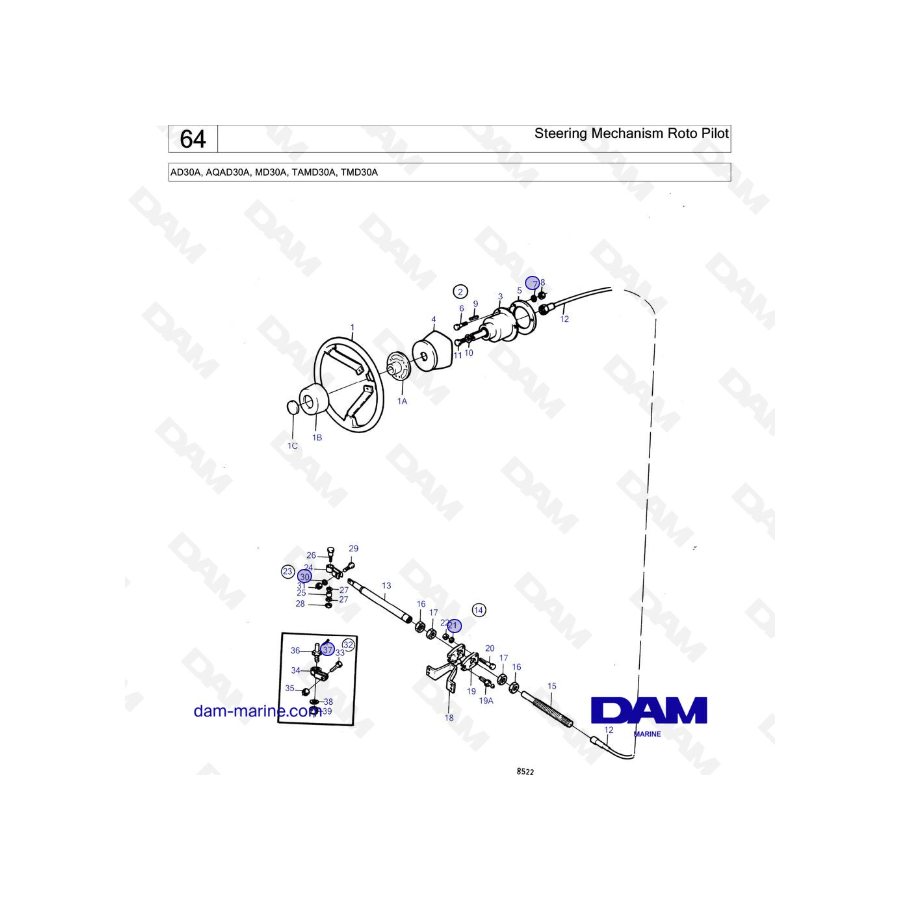 Volvo Penta AD30A / AQAD30A / MD30A / TAMD30A / TMD30A - Steering ...