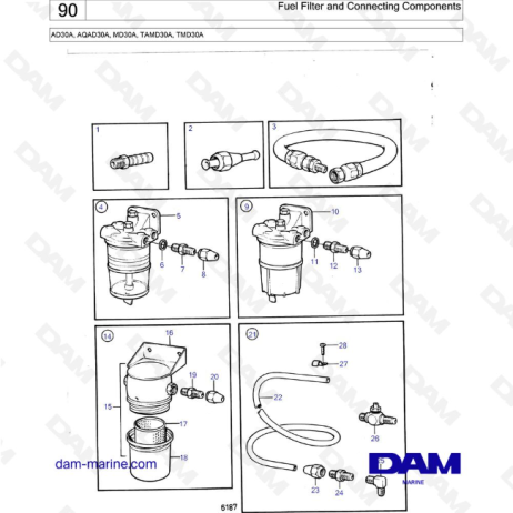 Volvo Penta AD30A / AQAD30A / MD30A / TAMD30A / TMD30A - Fuel Filter ...