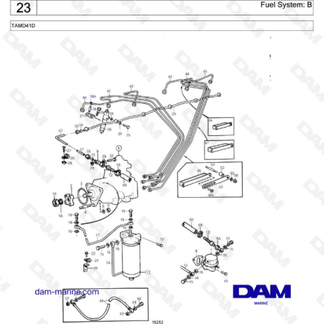 Volvo Penta TAMD41D - Fuel system : B - DAM Marine