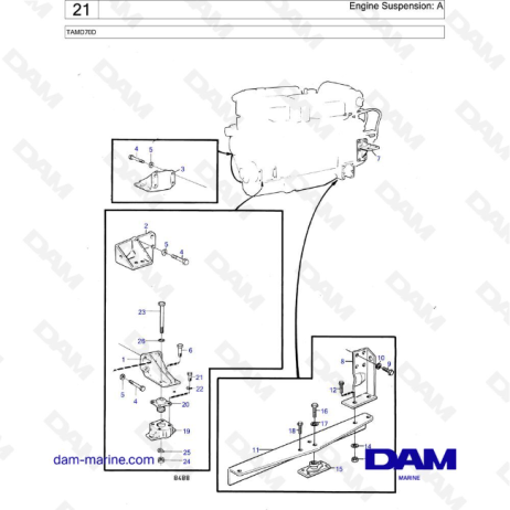 Volvo Penta TAMD70D - Engine Suspension: A - DAM Marine