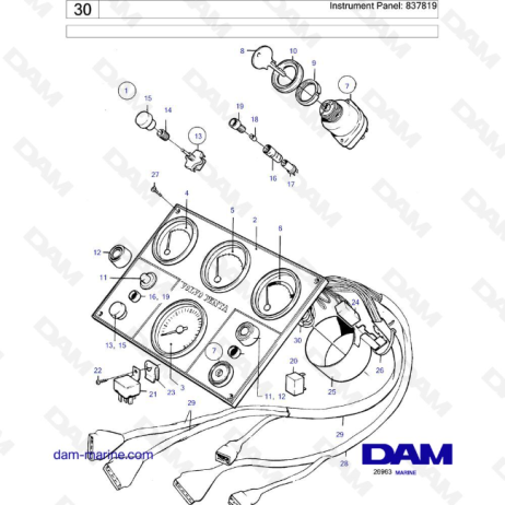 Volvo Penta TAMD70D / TAMD70E - Instrument Panel: 837819 - DAM Marine