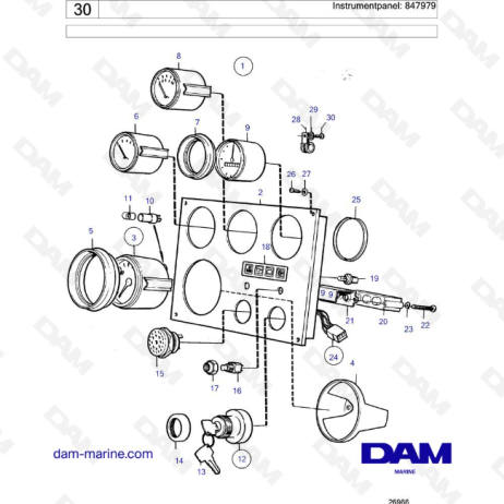 Volvo Penta TAMD70D / TAMD70E - Instrumentpanel: 847979 - DAM Marine