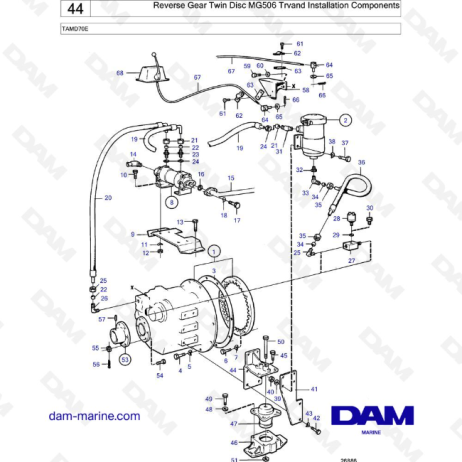 Volvo Penta TAMD70E - Reverse Gear Twin Disc MG506 Trvand Installation ...