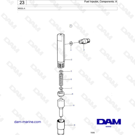Volvo Penta MD22L-A - Fuel injector components : A - DAM Marine