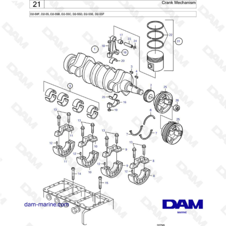 Volvo Penta D2-50F / D2-55 / D2-55B / D2-55C / D2-55D / D2-55E / D2-55F ...