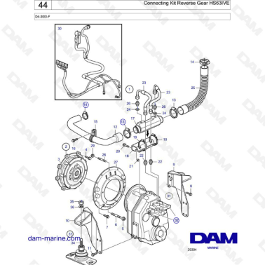 Volvo Penta D4-300I-F - Kit de conexión marcha atrás HS63IVE