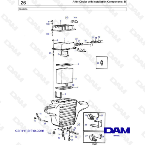 Volvo Penta AQAD41A - After cooler with installation components: B ...