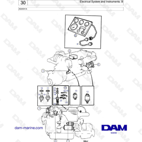 Volvo Penta AQAD41A - Electrical system and instruments : B - DAM Marine