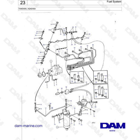 Volvo Penta TAMD40A / AQAD40A - Fuel system - DAM Marine