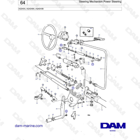 Volvo Penta AQD40A/AQAD40A/AQAD40B - Steering mechanism power steering ...