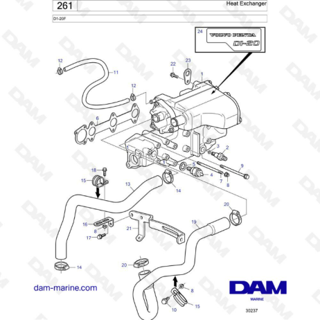 Volvo Penta D1-20F - Heat exchanger - DAM Marine