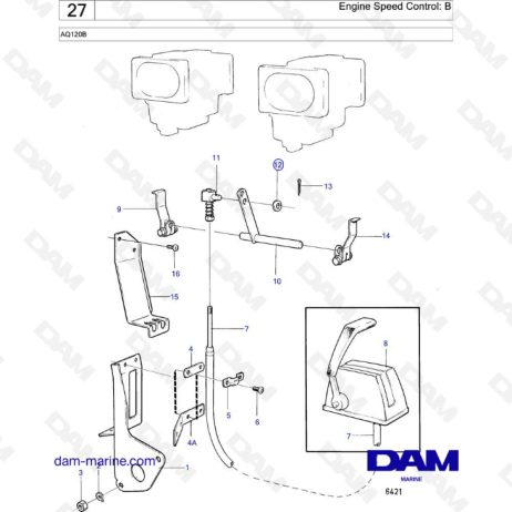 Volvo Penta AQ120B - Engine speed control : B - DAM Marine