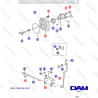 Exploded View Shift Mechanism Base Volvo Penta DP-SM - DAM Marine